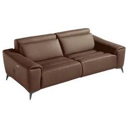 2,5-Sitzer Egoitaliano "Suzette" Sofas Gr. B/H/T: 218cm x 95cm x 100cm, Leder BULL, mit Relaxfunktion, braun (chocolate) inkl. 2 elektronischer Relaxfunktionen, Rücken- und Fußteilfunktion