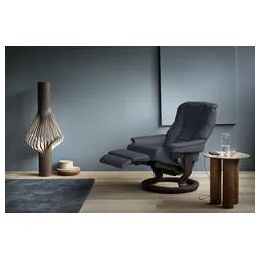 Relaxsessel stressless "Mayfair" Sessel Gr. Leder PALOMA, PowerTM Leg & Back-ohne Akku-Classic Base Braun, Relaxfunktion-Drehfunktion-PlusTMSystem-Gleitsystem-Integrierte Fußstütze, B/H/T: 79cm x 101cm x 77cm, blau (shadow blue paloma) elektrisch verstellbar, optional 2-motorisch, Größe M & L