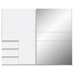 Schwebetürenschrank FORTE Schränke Gr. B/H/T: 250,1 cm x 200,5 cm x 61,0 cm, 2 St., weiß mit 3 Schubladen