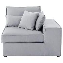 Sofaelement RAUM.ID "Florid" Polsterelemente Gr. Struktur (recyceltes Polyester), Armlehne rechts, silberfarben (silber) als Teil eines Modulsofas,, fester Sitzkomfort, auch in Cord