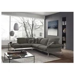 Ecksofa W.Schillig "sherry, Designsofa mit tollem Sitzkomfort, zeitlos und elegant, L-Form", braun (stone w82), B:302cm H:81cm T:230cm, Longlife Xtra-Leder Z69: Das feinnarbige, gedeckte Softleder Z69 besticht durch seine außergewöhnliche Weichheit im trendigen u00bbVintage-Looku00ab, Hautstärke 0, 9 - 1, 1 mm, Schlingenpolgewebe W82 (74% Polyacryl, 26% Polyester), Chenillegewebe V34 (52% Polyeste