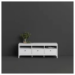 TV-Bank Home Affaire "Madrid, TV-Möbel, Fernsehtisch, TV-Unit, Media-Möbel, Sideboard" Sideboards Gr. B/H/T: 151,2 cm x 54,1 cm x 38,4 cm, 3 St., weiß mit 3 Schubladen und offenen Fächern, Breite 151 cm, Höhe 54 cm