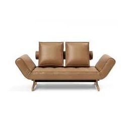 3-Sitzer INNOVATION LIVING TM "Ghia Schlafsofa" Sofas Gr. B/H/T: 178cm x 83cm x 93cm, Füsse: Massivholz, braun eine große Liegefläche mit geringer Stellfläche, beidseitig abklappbar