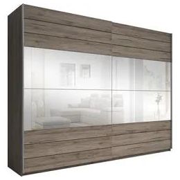 Schwebetürenschrank Inosign "Galaxy Breite 200,220 oder 270cm breit, Kleiderschrank, Wäscheschrank" Schränke Gr. B/H/T: 270 cm x 210 cm x 61 cm, san remo dunkel/san remo dunkel, 2 St., braun (san remo dunkel, san dunkel) mit breiter Spiegelfront, INKLUSIVE kompletter Innenausstattung