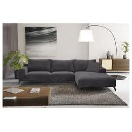 Ecksofa WERK2 "Faro L-Form" Sofas Gr. B/H/T: 315cm x 67cm x 188cm, Cord, Recamiere rechts, grau (anthrazit) XXL Design Ecksofa mit hohem Komfort in trendigem Cord & Samtvelours