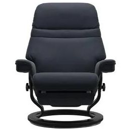 Relaxsessel stressless "Sunrise" Sessel Gr. Leder PALOMA, PowerTM Leg & Back-ohne Akku-Classic Base Schwarz, Relaxfunktion-Drehfunktion-Integrierte Fußstütze-PlusTMSystem, B/H/T: 79cm x 103cm x 78cm, blau (shadow blue paloma) elektrisch verstellbar, optional 2-motorisch, Größe M & L