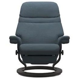 Relaxsessel stressless "Sunrise" Sessel Gr. ROHLEDER Stoff Q2 FARON, PowerTM Leg & Back-ohne Akku-Classic Base Wenge, Relaxfunktion-Drehfunktion-Integrierte Fußstütze-PlusTMSystem, B/H/T: 88cm x 103cm x 78cm, blau (petrol q2 faron) elektrisch verstellbar, optional 2-motorisch, Größe M & L