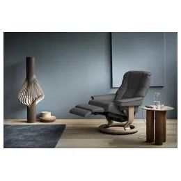 Relaxsessel stressless "Mayfair" Sessel Gr. Leder PALOMA, PowerTM Leg & Back-ohne Akku-Classic Base Eiche, Relaxfunktion-Drehfunktion-PlusTMSystem-Gleitsystem-Integrierte Fußstütze, B/H/T: 88cm x 102cm x 76cm, grau (rock paloma) elektrisch verstellbar, optional 2-motorisch, Größe M & L