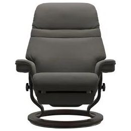 Relaxsessel stressless "Sunrise" Sessel Gr. Leder PALOMA, PowerTM Leg & Back-ohne Akku-Classic Base Wenge, Relaxfunktion-Drehfunktion-Integrierte Fußstütze-PlusTMSystem, B/H/T: 88cm x 103cm x 78cm, grau (metal grey paloma) elektrisch verstellbar, optional 2-motorisch, Größe M & L