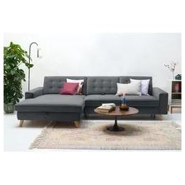 Ecksofa Tom Tailor HOME "Nordic Shift Chic" Sofas Gr. B/H/T: 308cm x 86cm x 180cm, Samtstoff TSV, Recamiere links, ohne Bettfunktion und Bettkasten, grau (dark grey tsv 39) wahlweise mit Bettfunktion und Bettkasten