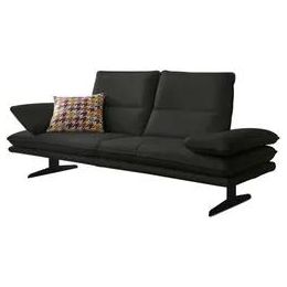 2,5-Sitzer W.Schillig "broadway" Sofas Gr. B/H/T: 236cm x 94cm x 96cm, Longlife Xtra-Leder Z59, Longchair links, mit Sitztiefenverstellung-mit Kopfteilverstellung-mit Seitenteilverstellung, grau (graphit z59) Sitztiefenverstellung, Kopfteil- & Seitenteilverstellung, Breite 216cm