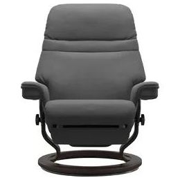 Relaxsessel stressless "Sunrise" Sessel Gr. Leder BATICK, PowerTM Leg & Back-mit Akku-Classic Base Wenge, Relaxfunktion-Drehfunktion-Integrierte Fußstütze-PlusTMSystem, B/H/T: 88cm x 103cm x 78cm, grau (grey batick) elektrisch verstellbar, optional 2-motorisch, Größe M & L