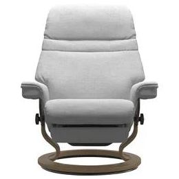 Relaxsessel stressless "Sunrise" Sessel Gr. ROHLEDER Stoff Q2 FARON, PowerTM Leg & Back-mit Akku-Classic Base Eiche, Relaxfunktion-Drehfunktion-Integrierte Fußstütze-PlusTMSystem, B/H/T: 79cm x 103cm x 78cm, grau (light grey q2 faron) elektrisch verstellbar, optional 2-motorisch, Größe M & L