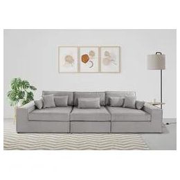 3-Sitzer RAUM.ID "Enid" Sofas Gr. B/H: 360cm x 75cm, Struktur, grau (hellgrau) 3 Teile, bestehend aus Modulen, in vielen Bezügen, auch Breitcord