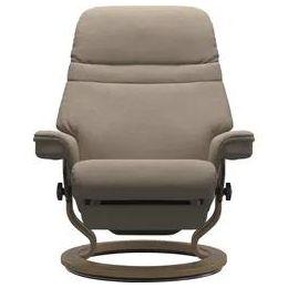 Relaxsessel stressless "Sunrise" Sessel Gr. ROHLEDER Stoff Q2 FARON, PowerTM Leg & Back-mit Akku-Classic Base Eiche, Relaxfunktion-Drehfunktion-Integrierte Fußstütze-PlusTMSystem, B/H/T: 88cm x 103cm x 78cm, beige (beige q2 faron) elektrisch verstellbar, optional 2-motorisch, Größe M & L