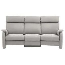 3-Sitzer Home Affaire "Turin mit Steckdose und USB-Port auch in Easy care-Bezug", grau (platin), B:218cm H:107cm T:104cm, Sofas, 2 x vollmotorische Relaxfunktion, herunterklappbarer Tisch