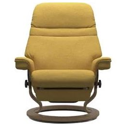 Relaxsessel stressless "Sunrise" Sessel Gr. ROHLEDER Stoff Q2 FARON, PowerTM Leg & Back-ohne Akku-Classic Base Eiche, Relaxfunktion-Drehfunktion-Integrierte Fußstütze-PlusTMSystem, B/H/T: 88cm x 103cm x 78cm, gelb (yellow q2 faron) elektrisch verstellbar, optional 2-motorisch, Größe M & L