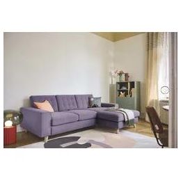 Ecksofa Tom Tailor HOME "Nordic Shift Chic" Sofas Gr. B/H/T: 308cm x 86cm x 180cm, Bouclé SCO, Recamiere rechts, ohne Bettfunktion und Bettkasten, lila (amethyst sco 18) wahlweise mit Bettfunktion und Bettkasten