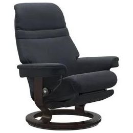 Relaxsessel stressless "Sunrise" Sessel Gr. Leder PALOMA, PowerTM Leg & Back-ohne Akku-Classic Base Braun, Relaxfunktion-Drehfunktion-Integrierte Fußstütze-PlusTMSystem, B/H/T: 88cm x 103cm x 78cm, blau (shadow blue paloma) elektrisch verstellbar, optional 2-motorisch, Größe M & L