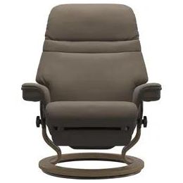 Relaxsessel stressless "Sunrise" Sessel Gr. Leder BATICK, PowerTM Leg & Back-ohne Akku-Classic Base Eiche, Relaxfunktion-Drehfunktion-Integrierte Fußstütze-PlusTMSystem, B/H/T: 88cm x 103cm x 78cm, braun (mole batick) elektrisch verstellbar, optional 2-motorisch, Größe M & L