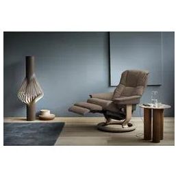 Relaxsessel stressless "Mayfair" Sessel Gr. ROHLEDER Stoff Q2 FARON, PowerTM Leg & Back-ohne Akku-Classic Base Eiche, Relaxfunktion-Drehfunktion-PlusTMSystem-Gleitsystem-Integrierte Fußstütze, B/H/T: 79cm x 101cm x 77cm, braun (dark beige q2 faron) elektrisch verstellbar, optional 2-motorisch, Größe M & L