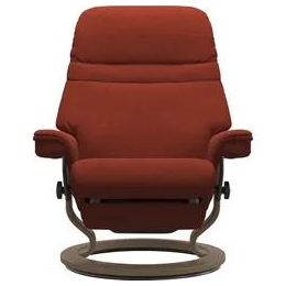 Relaxsessel stressless "Sunrise" Sessel Gr. ROHLEDER Stoff Q2 FARON, PowerTM Leg & Back-ohne Akku-Classic Base Eiche, Relaxfunktion-Drehfunktion-Integrierte Fußstütze-PlusTMSystem, B/H/T: 88cm x 103cm x 78cm, rot (rust q2 faron) elektrisch verstellbar, optional 2-motorisch, Größe M & L