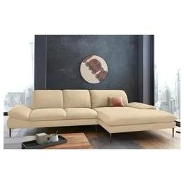 Ecksofa W.Schillig "enjoy&MORE" Sofas Gr. B/H/T: 340cm x 87cm x 185cm, Stoff S37, Recamiere rechts, mit Kopfteilverstellung-mit Armlehnenverstellung-mit Sitztiefenverstellung, beige (sahara s37) Sitztiefenverstellung, Füße bronze pulverbeschichtet, Breite 340 cm