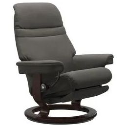 Relaxsessel stressless "Sunrise" Sessel Gr. Leder PALOMA, PowerTM Leg & Back-ohne Akku-Classic Base Braun, Relaxfunktion-Drehfunktion-Integrierte Fußstütze-PlusTMSystem, B/H/T: 88cm x 103cm x 78cm, grau (metal grey paloma) elektrisch verstellbar, optional 2-motorisch, Größe M & L