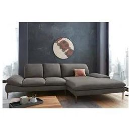 Ecksofa W.Schillig "enjoy&MORE" Sofas Gr. B/H/T: 310cm x 87cm x 185cm, Stoff S37, Recamiere rechts, mit Kopfteilverstellung-mit Armlehnenverstellung-mit Sitztiefenverstellung, grau (antracite s37) Sitztiefenverstellung, Füße bronze pulverbeschichtet, Breite 310 cm