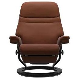 Relaxsessel stressless "Sunrise" Sessel Gr. Leder PALOMA, PowerTM Leg & Back-mit Akku-Classic Base Schwarz, Relaxfunktion-Drehfunktion-Integrierte Fußstütze-PlusTMSystem, B/H/T: 88cm x 103cm x 78cm, braun (copper paloma) elektrisch verstellbar, optional 2-motorisch, Größe M & L