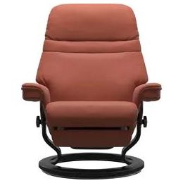 Relaxsessel stressless "Sunrise" Sessel Gr. Leder PALOMA, PowerTM Leg & Back-ohne Akku-Classic Base Schwarz, Relaxfunktion-Drehfunktion-Integrierte Fußstütze-PlusTMSystem, B/H/T: 79cm x 103cm x 78cm, rot (henna paloma) elektrisch verstellbar, optional 2-motorisch, Größe M & L