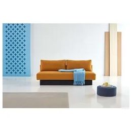 3-Sitzer INNOVATION LIVING TM "Merga Schlafsofa" Sofas Gr. B/H/T: 200cm x 41cm x 100cm, Bouclé, gelb (ocker) großem Bettkasten,minimalistischem Design, bedarf wenig Stellfläche