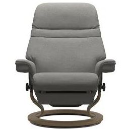 Relaxsessel stressless "Sunrise" Sessel Gr. ROHLEDER Stoff Q2 FARON, PowerTM Leg & Back-mit Akku-Classic Base Eiche, Relaxfunktion-Drehfunktion-Integrierte Fußstütze-PlusTMSystem, B/H/T: 79cm x 103cm x 78cm, grau (grey q2 faron) elektrisch verstellbar, optional 2-motorisch, Größe M & L