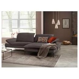 Ecksofa W.Schillig "enjoy&MORE" Sofas Gr. B/H/T: 294cm x 87cm x 185cm, Longlife Xtra-Leder Z59, Recamiere rechts, mit Kopfteilverstellung-mit Armlehnenverstellung-mit Sitztiefenverstellung, braun (braun z59) Sitztiefenverstellung, Füße bronze pulverbeschichtet, Breite 294 cm