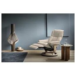 Relaxsessel stressless "Mayfair" Sessel Gr. ROHLEDER Stoff Q2 FARON, PowerTM Leg & Back-ohne Akku-Classic Base Eiche, Relaxfunktion-Drehfunktion-PlusTMSystem-Gleitsystem-Integrierte Fußstütze, B/H/T: 79cm x 101cm x 77cm, beige (light q2 faron) elektrisch verstellbar, optional 2-motorisch, Größe M & L