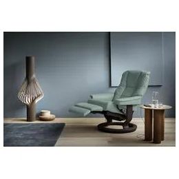 Relaxsessel stressless "Mayfair" Sessel Gr. Leder PALOMA, PowerTM Leg & Back-ohne Akku-Classic Base Braun, Relaxfunktion-Drehfunktion-PlusTMSystem-Gleitsystem-Integrierte Fußstütze, B/H/T: 88cm x 102cm x 76cm, grün (aqua green paloma) elektrisch verstellbar, optional 2-motorisch, Größe M & L