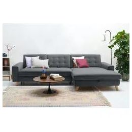 Ecksofa Tom Tailor HOME "Nordic Shift Chic" Sofas Gr. B/H/T: 308cm x 86cm x 180cm, Samtstoff TSV, Recamiere rechts, ohne Bettfunktion und Bettkasten, grau (dark grey tsv 39) wahlweise mit Bettfunktion und Bettkasten