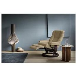 Relaxsessel stressless "Mayfair" Sessel Gr. Leder PALOMA, PowerTM Leg & Back-ohne Akku-Classic Base Braun, Relaxfunktion-Drehfunktion-PlusTMSystem-Gleitsystem-Integrierte Fußstütze, B/H/T: 79cm x 101cm x 77cm, beige (sand paloma) elektrisch verstellbar, optional 2-motorisch, Größe M & L