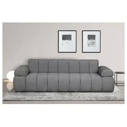 3-Sitzer Inosign "LYOTH" Sofas Gr. B/H/T: 220cm x 71cm x 93cm, Struktur weich, grau (anthrazit) moderne Steppung, Armlehnen in Kissenoptik, BTH: 2209371 vm