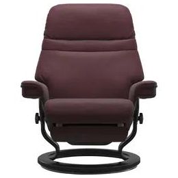 Relaxsessel stressless "Sunrise" Sessel Gr. Leder BATICK, PowerTM Leg & Back-mit Akku-Classic Base Schwarz, Relaxfunktion-Drehfunktion-Integrierte Fußstütze-PlusTMSystem, B/H/T: 88cm x 103cm x 78cm, rot (bordeaux batick) elektrisch verstellbar, optional 2-motorisch, Größe M & L