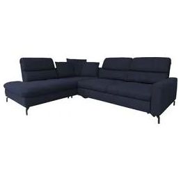 Ecksofa Alina "Louis" Sofas Gr. B/H/T: 260cm x 127cm x 228cm, Struktur fein TCM, Ottomane links, ohne Bettfunktion, blau (dunkelblau tcm 96) Breite 260 cm, Rückenlehnenverstellung, wahlweise mit Bettfunktion