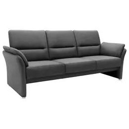 3-Sitzer DOMO collection "Pina" Sofas Gr. B/H/T: 219cm x 95cm x 88cm, Luxus-Microfaser weich, grau (anthrazit) mit Federkern, Breite 219cm