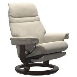 Relaxsessel stressless "Sunrise" Sessel Gr. Struktur fein JASMINE, PowerTM Leg & Back-ohne Akku-Classic Base Braun, Relaxfunktion-Drehfunktion-Integrierte Fußstütze-PlusTMSystem, B/H/T: 88cm x 103cm x 78cm, beige (beige jasmine) elektrisch verstellbar, optional 2-motorisch, Größe M & L