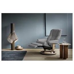 Relaxsessel stressless "Mayfair" Sessel Gr. Leder BATICK, PowerTM Leg & Back-ohne Akku-Classic Base Eiche, Relaxfunktion-Drehfunktion-PlusTMSystem-Gleitsystem-Integrierte Fußstütze, B/H/T: 79cm x 101cm x 77cm, grau (wild dove batick) elektrisch verstellbar, optional 2-motorisch, Größe M & L