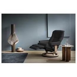 Relaxsessel stressless "Mayfair" Sessel Gr. Leder BATICK, PowerTM Leg & Back-ohne Akku-Classic Base Eiche, Relaxfunktion-Drehfunktion-PlusTMSystem-Gleitsystem-Integrierte Fußstütze, B/H/T: 88cm x 102cm x 76cm, schwarz (black batick) elektrisch verstellbar, optional 2-motorisch, Größe M & L