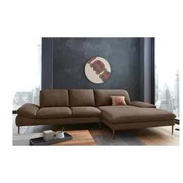 Ecksofa W.Schillig "enjoy&MORE" Sofas Gr. B/H/T: 340cm x 87cm x 185cm, Stoff S37, Recamiere rechts, mit Kopfteilverstellung-mit Armlehnenverstellung-mit Sitztiefenverstellung, braun (mocca s37) Sitztiefenverstellung, Füße bronze pulverbeschichtet, Breite 340 cm