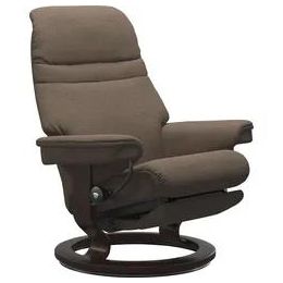 Relaxsessel stressless "Sunrise" Sessel Gr. ROHLEDER Stoff Q2 FARON, PowerTM Leg & Back-mit Akku-Classic Base Braun, Relaxfunktion-Drehfunktion-Integrierte Fußstütze-PlusTMSystem, B/H/T: 79cm x 103cm x 78cm, braun (dark beige q2 faron) elektrisch verstellbar, optional 2-motorisch, Größe M & L