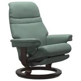 Relaxsessel stressless "Sunrise" Sessel Gr. Leder PALOMA, PowerTM Leg & Back-mit Akku-Classic Base Braun, Relaxfunktion-Drehfunktion-Integrierte Fußstütze-PlusTMSystem, B/H/T: 79cm x 103cm x 78cm, grün (aqua green paloma) elektrisch verstellbar, optional 2-motorisch, Größe M & L