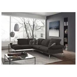 Ecksofa W.Schillig "sherry, Designsofa mit tollem Sitzkomfort, zeitlos und elegant, L-Form", schwarz (schwarz v39), B:302cm H:81cm T:230cm, Longlife Xtra-Leder Z69: Das feinnarbige, gedeckte Softleder Z69 besticht durch seine außergewöhnliche Weichheit im trendigen u00bbVintage-Looku00ab, Hautstärke 0, 9 - 1, 1 mm, Schlingenpolgewebe W82 (74% Polyacryl, 26% Polyester), Chenillegewebe V34 (52% Poly