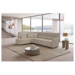 Ecksofa Egoitaliano "Puffy" Sofas Gr. B/H/T: 330cm x 88cm x 205cm, Luxus-Microfaser Lederoptik, Ottomane links, Mit Relaxfunktion, grau (opal grau) mit Ottomane, wahlweise und ohne elektrischer Relaxfunktion